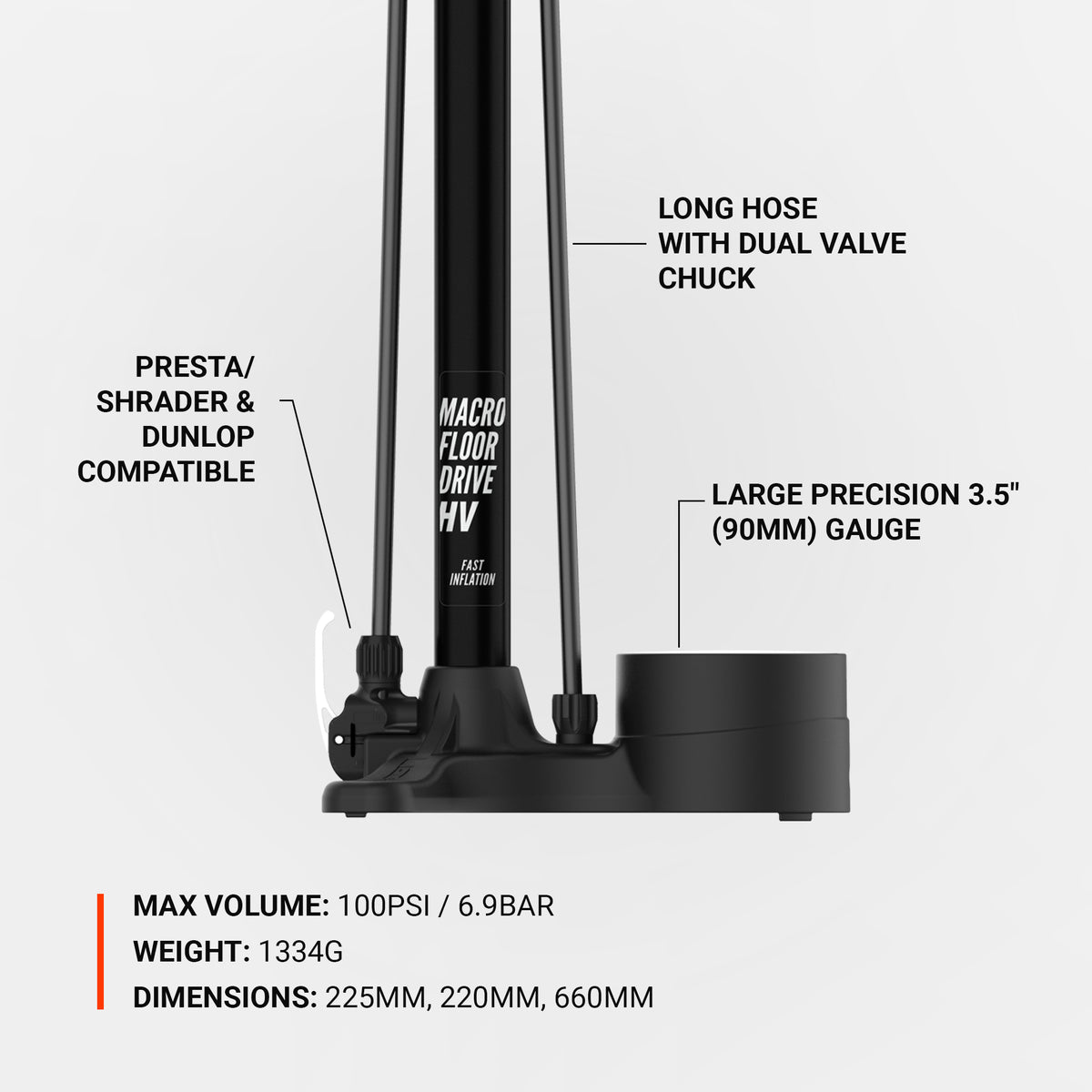 MACRO HV FLOOR DRIVE | BIKE FLOOR PUMP