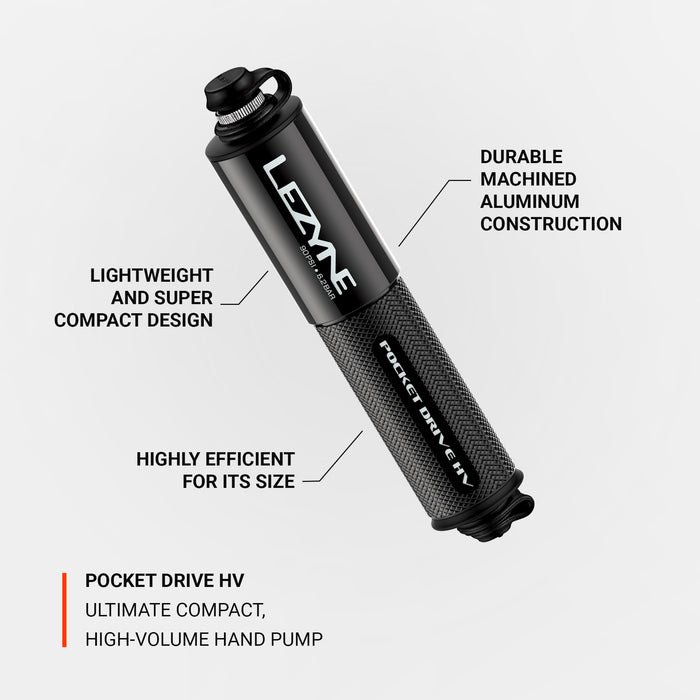 LEZYNE POCKET DRIVE HV | COMPACT MOUNTAIN AND GRAVEL BIKE HAND PUMP